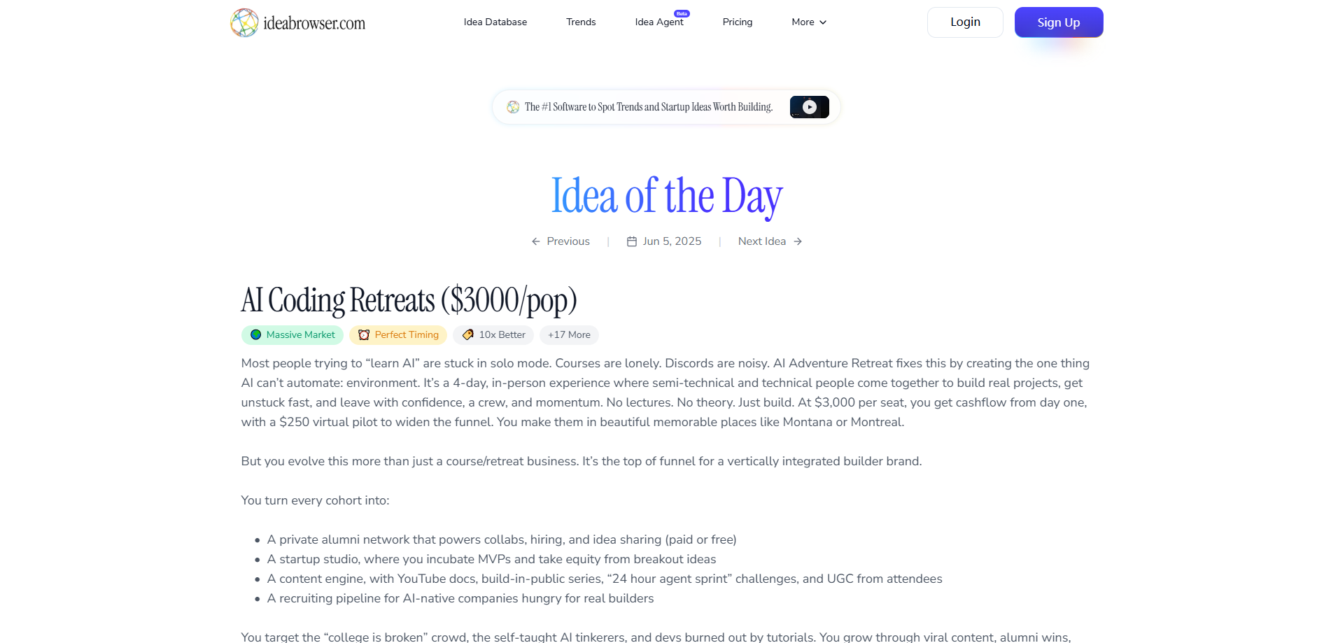 Ideabrowser.com: Reviews, Features, Pricing, Guides, and Alternatives