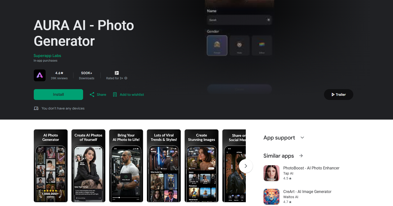 AURA AI - Photo Generator: Bewertungen, Funktionen, Preise, Anleitungen ...