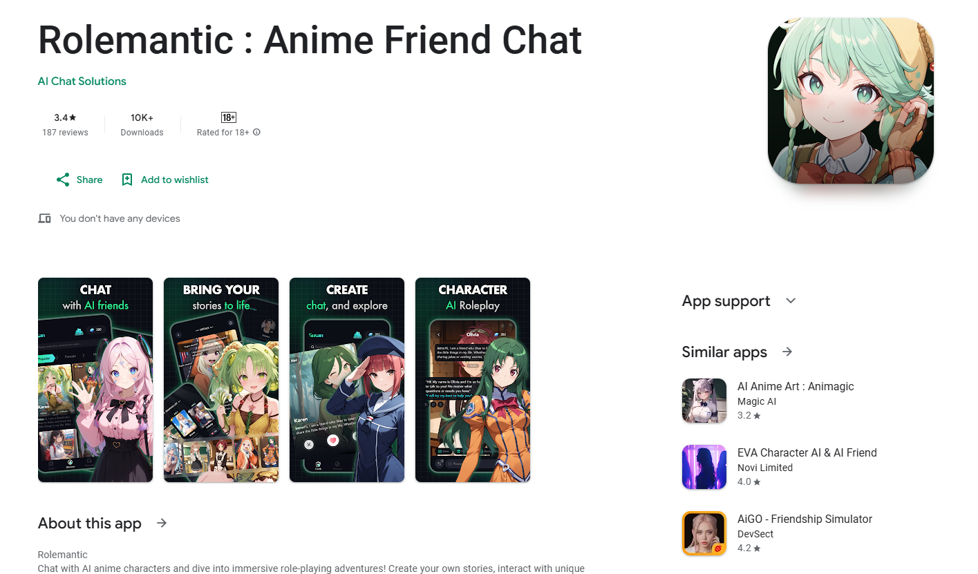 Rolemantic : Anime Friend Chat: Reviews, Features, Pricing, Guides, and ...