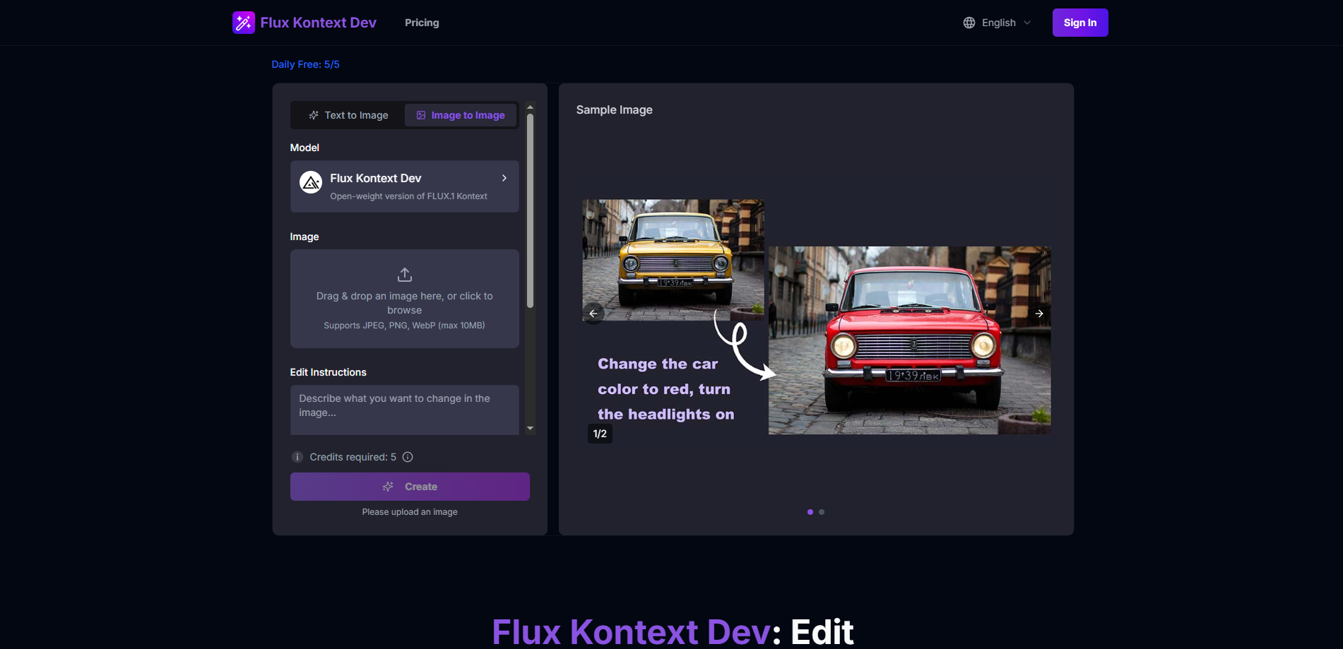Free Flux Kontext Dev Generator：评论、功能、价格、指南和替代方案