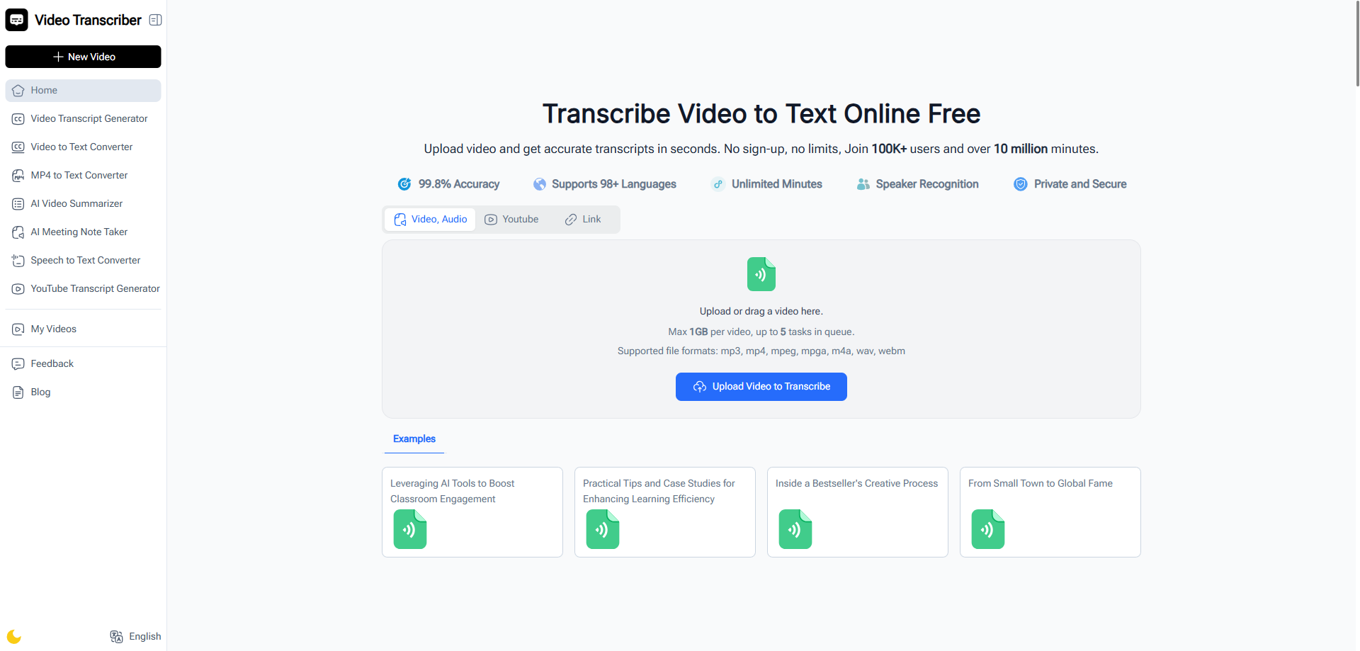 Video Transcriber AI: 리뷰, 기능, 가격, 가이드 및 대안