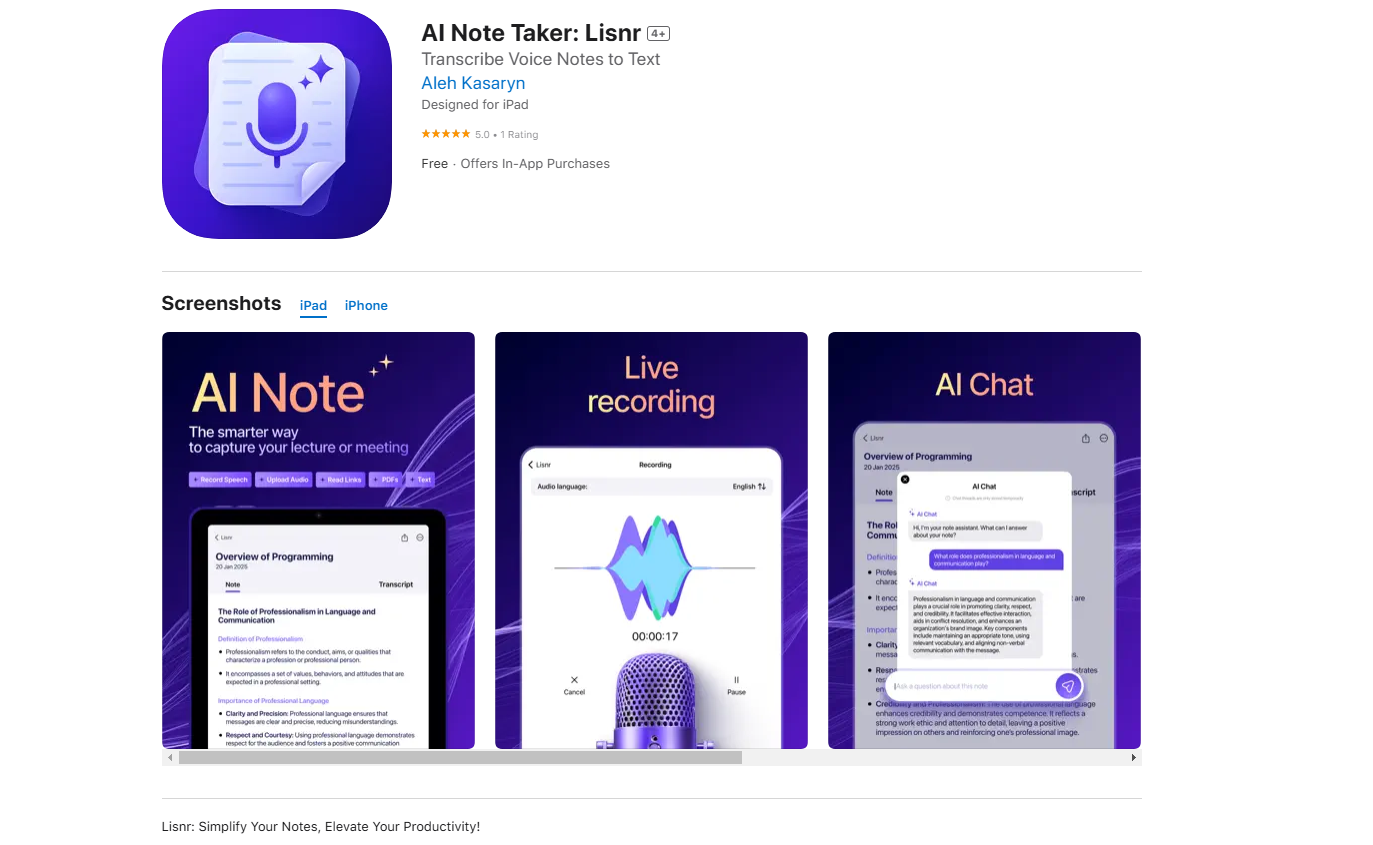 Lisnr: AI Note Taker: Reviews, Features, Pricing, Guides, and Alternatives