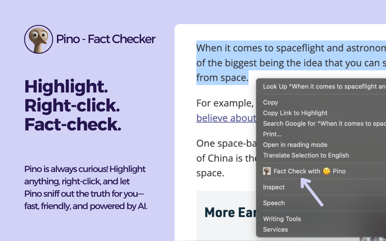 Pino - Fact Checker: Reseñas, Características, Precios, Guías y ...