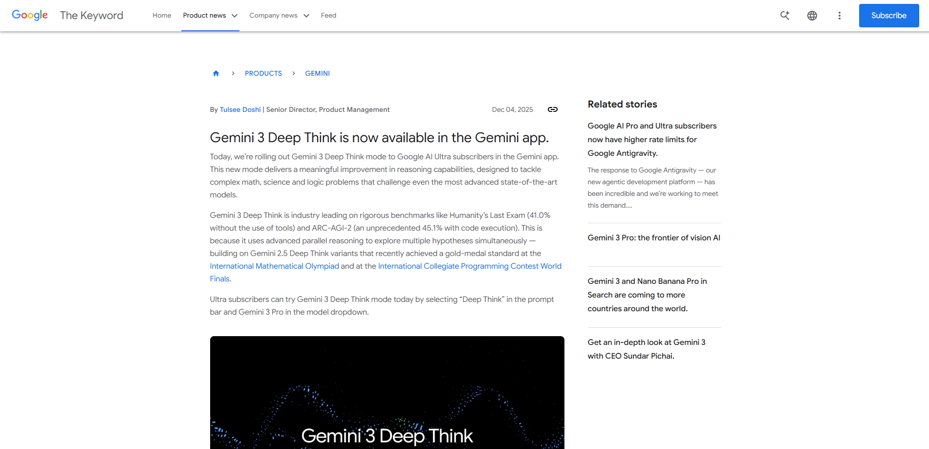 Gemini 3 Deep Think by Google: Reseñas, Características, Precios, Guías ...