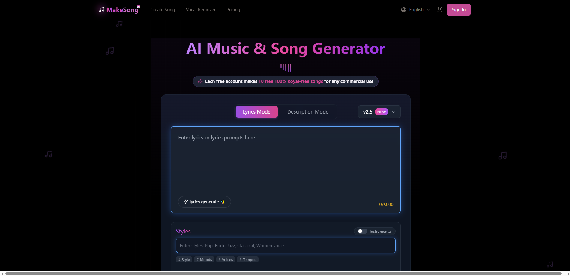 MakeSong : Avis, Fonctionnalités, Tarifs, Guides et Alternatives