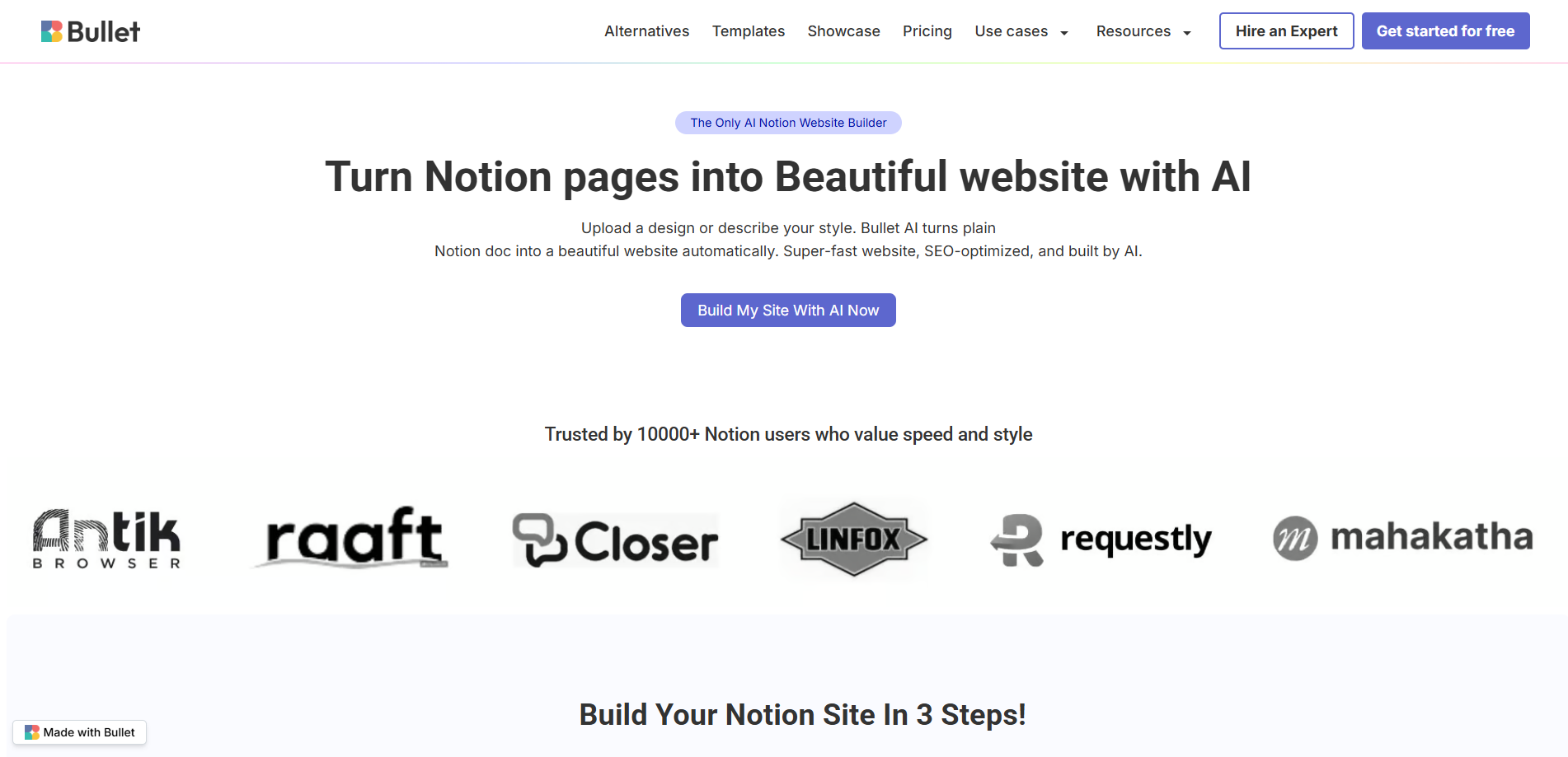 Bullet.so - Build websites from Notion: Reviews, Features, Pricing ...