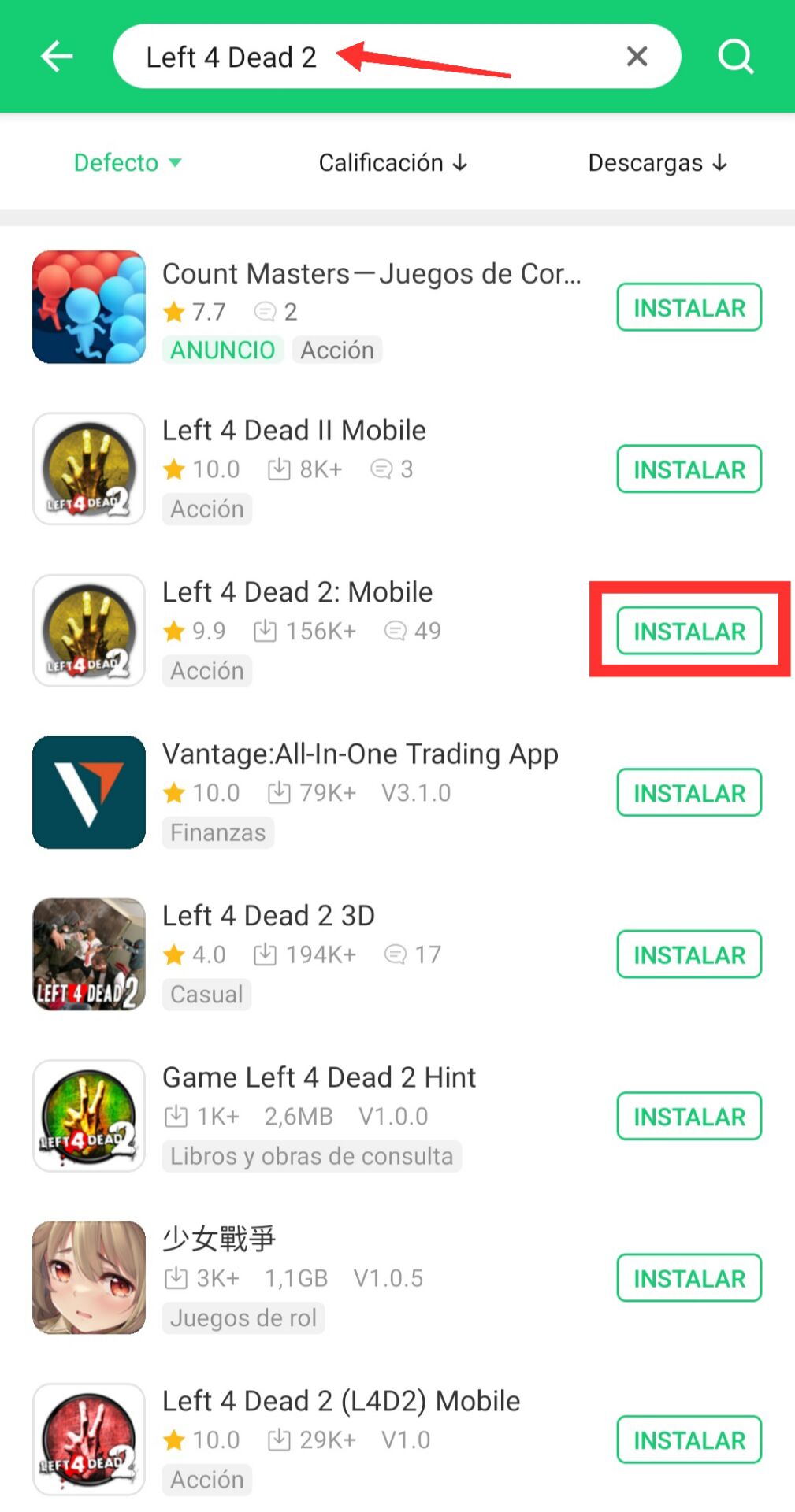 Cómo descargar Left 4 Dead 2 en Android