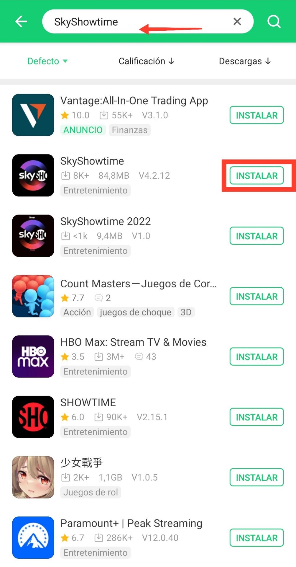 Cómo descargar SkyShowtime en Android