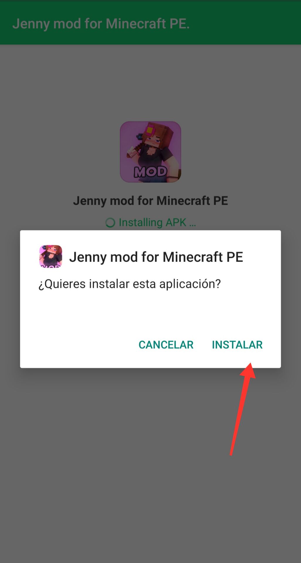 Cómo descargar Jenny mod for Minecraft PE en Android