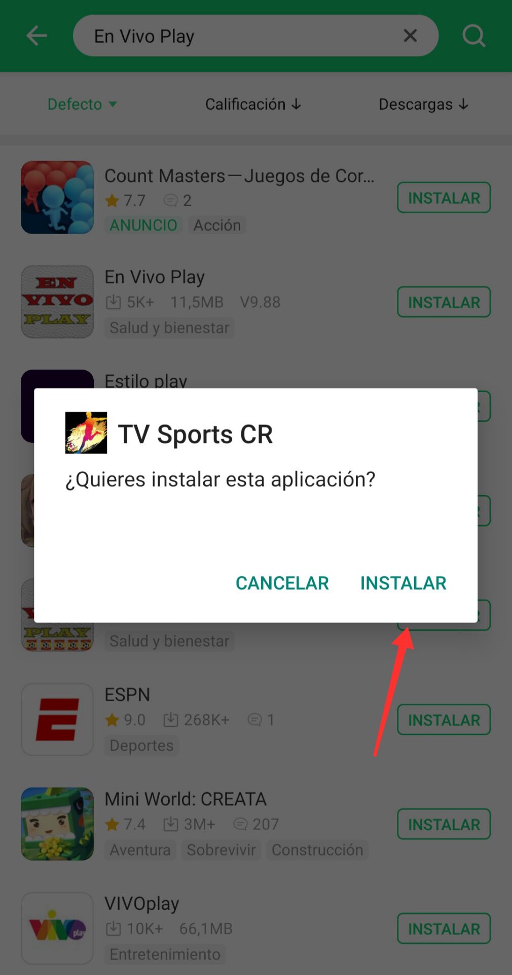 Cómo descargar En Vivo Play en Android