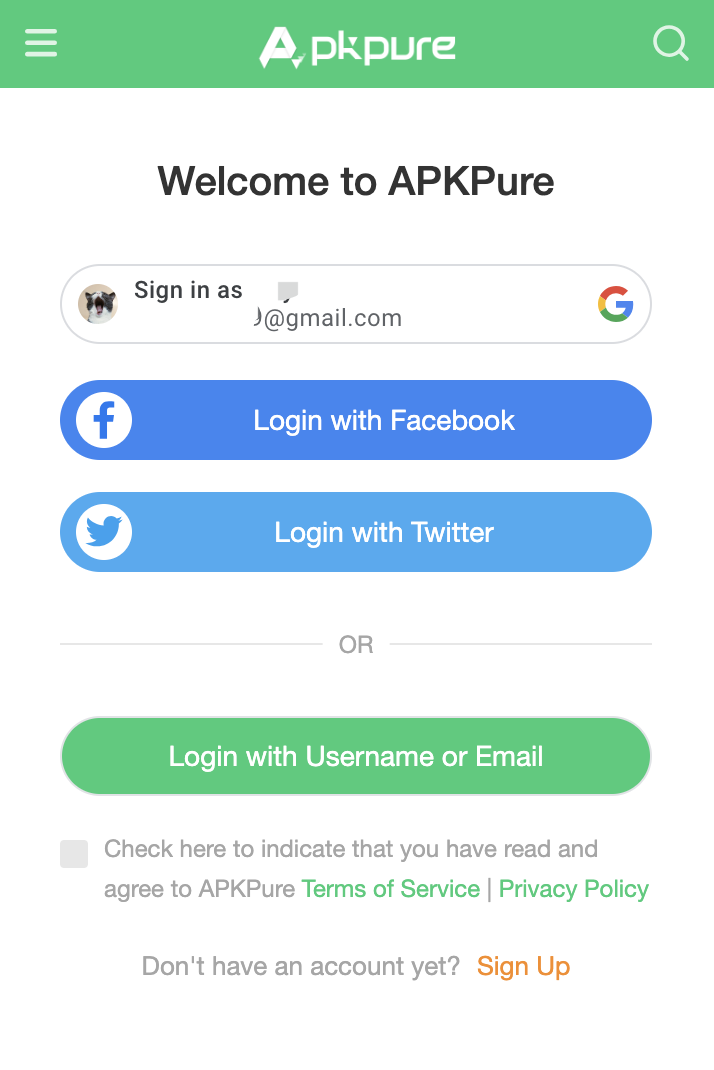 How to Sign Up on APKPure