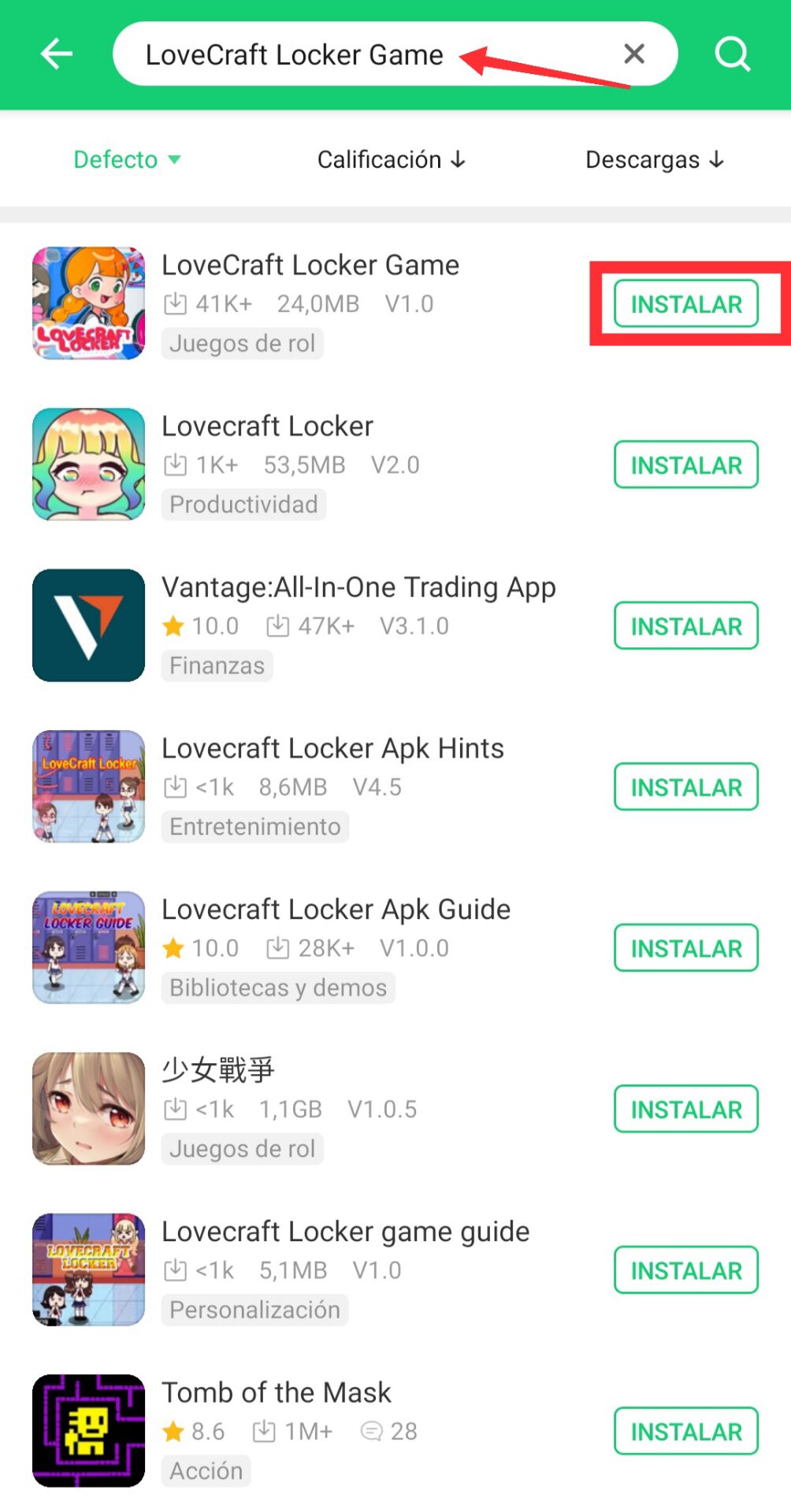 Cómo descargar LoveCraft Locker Game en Android