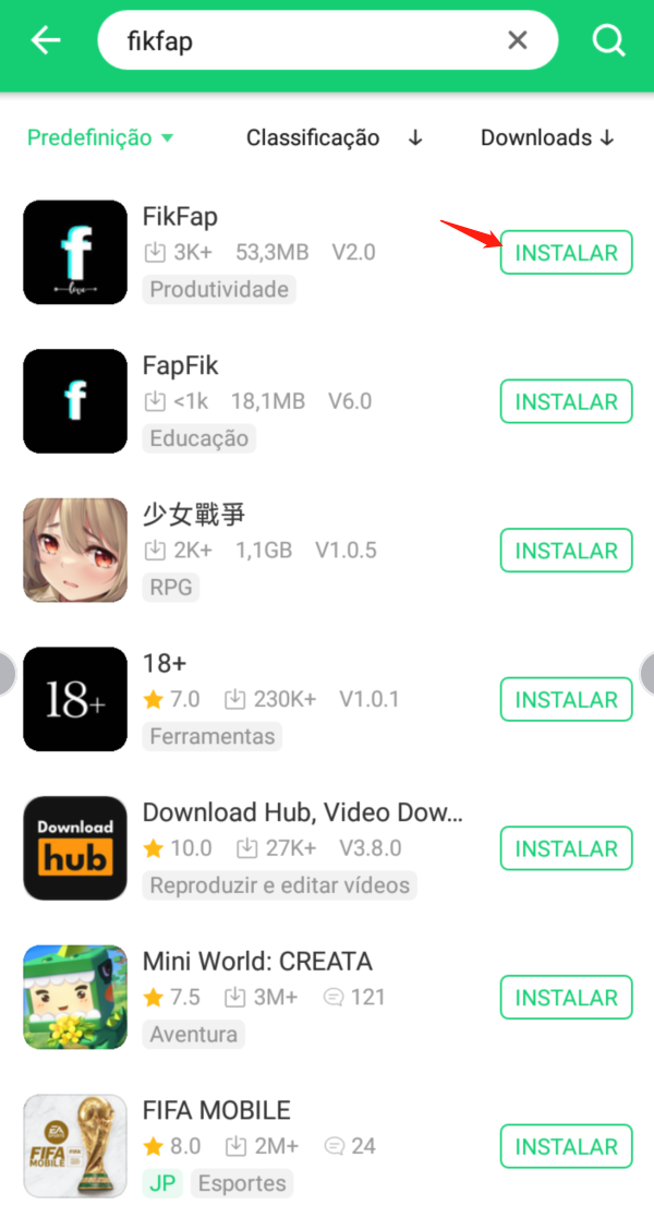 Como baixar FikFap no Android