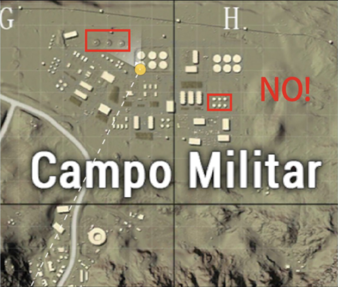 PUBG MOBILE Map Guide - Miramar - Campo Militar