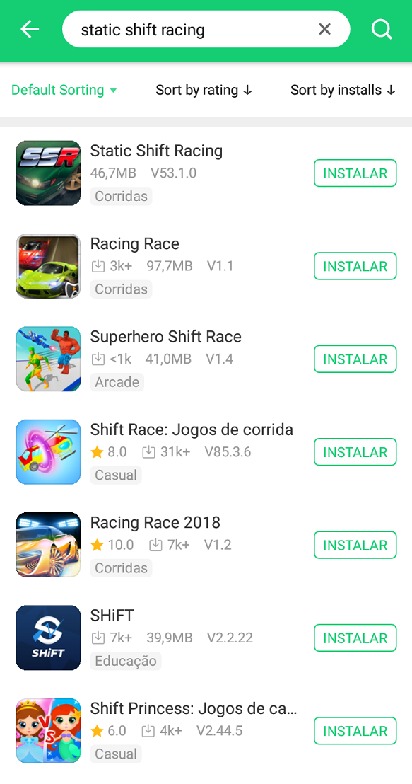 Como baixar Static Shift Racing no Android