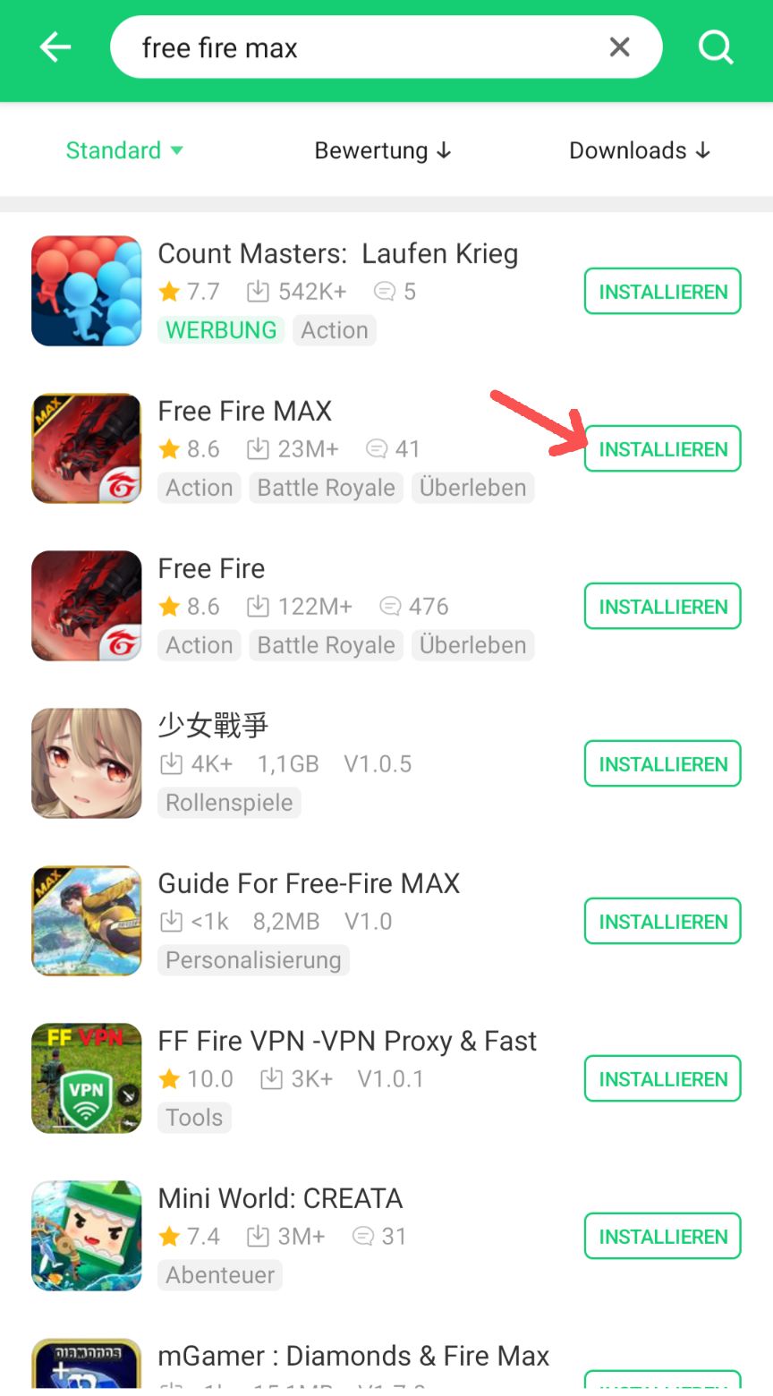Wie kann man Free Fire MAX auf Android herunterladen