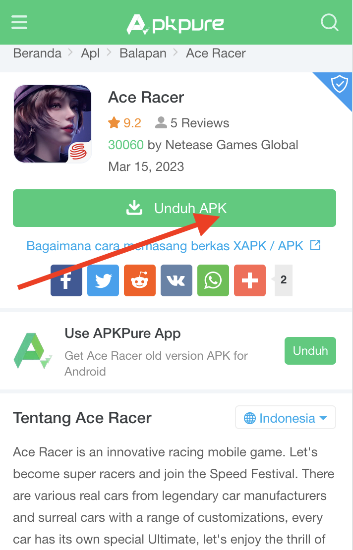 Cara Download Game Ace Racer Di Android/IOS