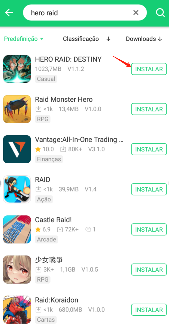 Como baixar Hero Raid Destiny no Android