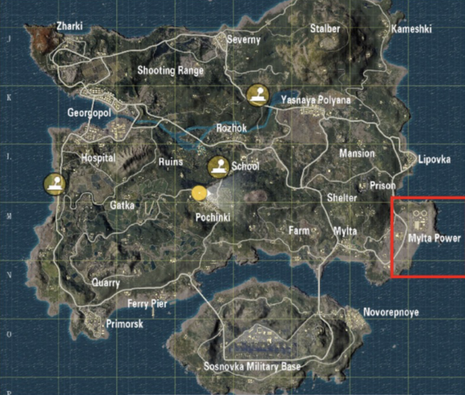 PUBG MOBILE Map Guide - Erangel - Mylta Power