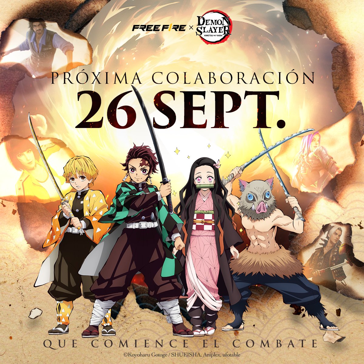 Free Fire colabora con Demon Slayer: Kimetsu no Yaiba y trae eventos temáticos