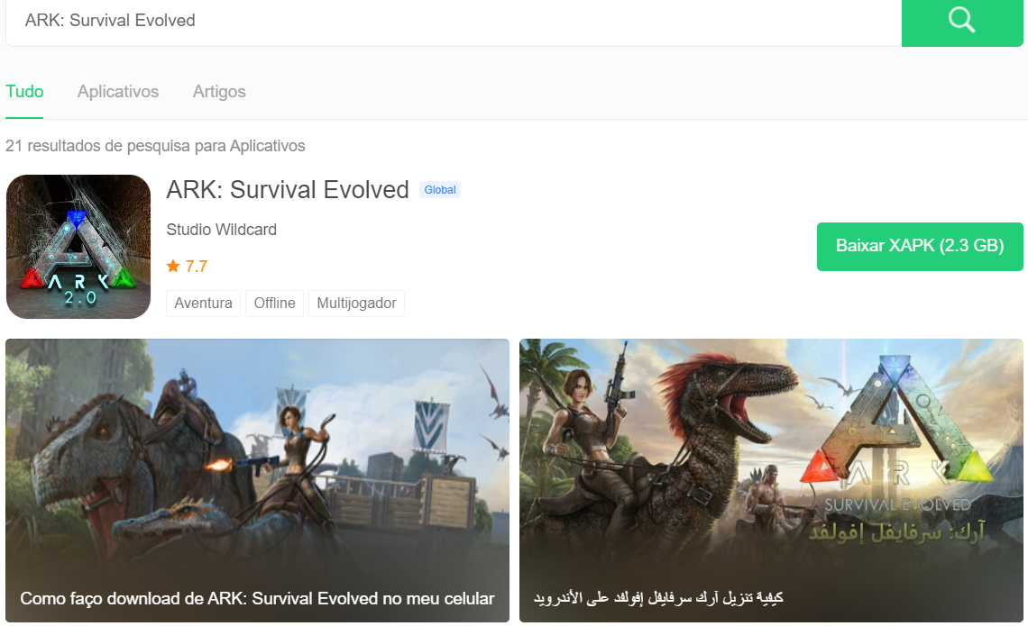 Como baixar versões antigas do ARK: Survival Evolved para Android