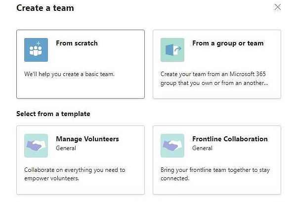 Microsoft Teams: Step-by-step instructions for creating a new team