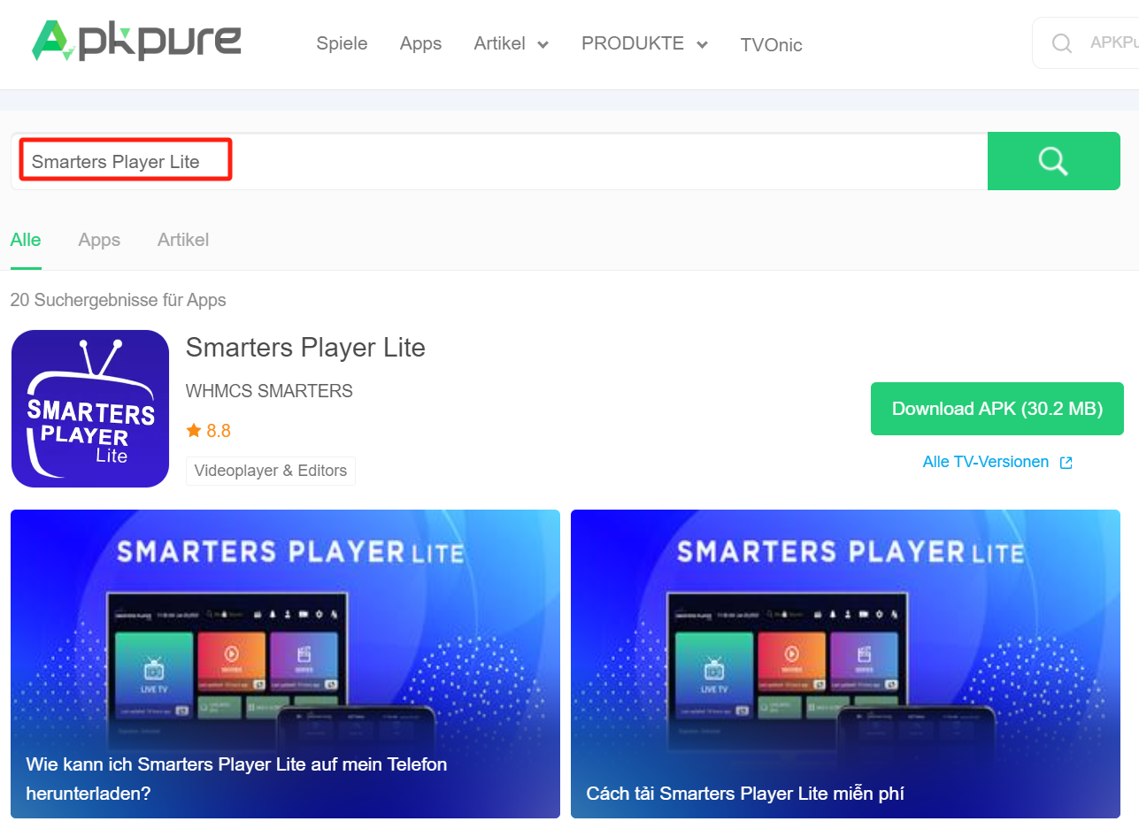 Wie ist der Download einer älteren Version von Smarters Player Lite auf ...